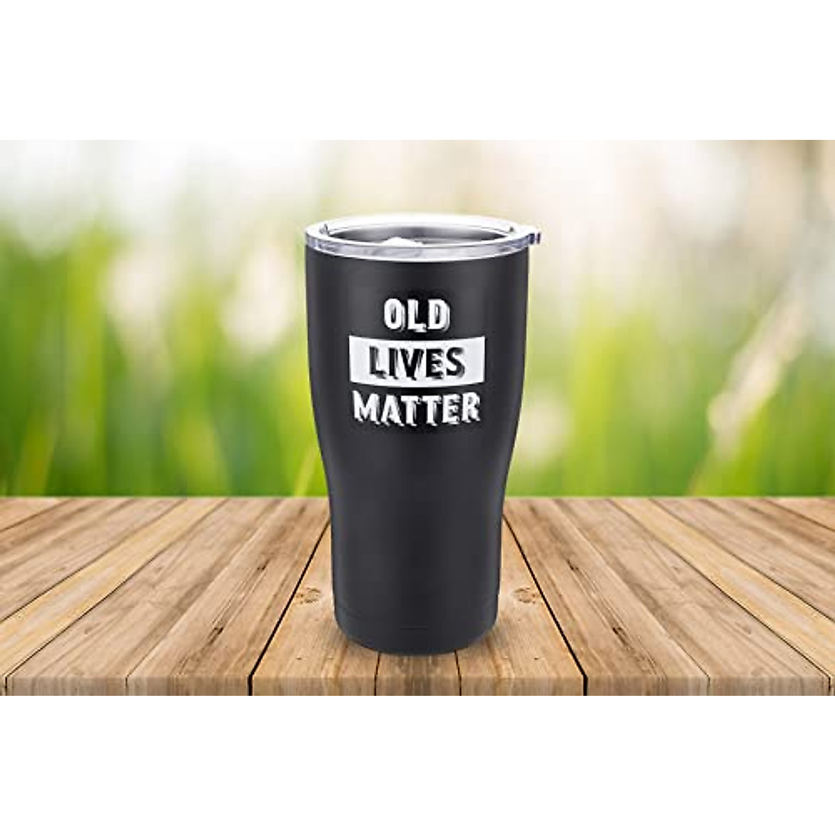 Old Lives Matter Tumbler - Funny Gifts for Men - Gag Gifts for Men, Adults - Funny Birthday Gifts for Men, Dad, Grandpa - Retirement Gifts for Men - Old Man Gifts - Cool Gifts for Dads (Black, 20 oz)
