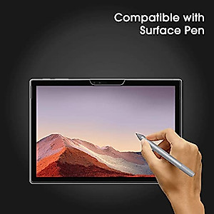 ZenRich (2 Pack) Tempered Glass Screen Protector for Surface Pro 7 Plus/Surface Pro 7/Surface Pro 6/ Surface Pro 5/Surface Pro 4, Glass Screen Film with 9H Hardness/Case Friendly/for S Pen