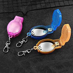 luzen 3Pcs Stainless Steel Spork 2 in 1 Folding Portable Travel Spoon Fork Flatware Cutlery with Carrying Case and Keychain for Travel Camping Hiking and Other Outdoor Activities