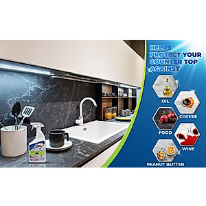 Black Diamond Stoneworks GRANITE PLUS! 2 in 1 Cleaner & Sealer for Granite, Marble, Travertine, Limestone, Ready to Use! (1-Quart) AND Granite Polish Preserver: Wax & Protectant – (1 Pint)