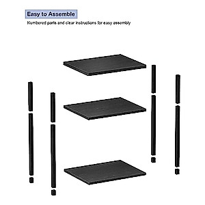 WOODYNLUX Nightstand Side Table, End Table with Shelves, Tall Bedside Table, Night Stand Accent Table for Living Room, Bedroom, Black.