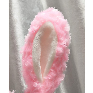 3T-SISTER Helmet Bunny Ear Women Girls Plush Rabbit Ear for Motorcycle Bicycle Ski Helmets Halloween Party Cosplay Wig Helmet Accessory Decorations Velcro Reusable Design （Pink） 2PCS