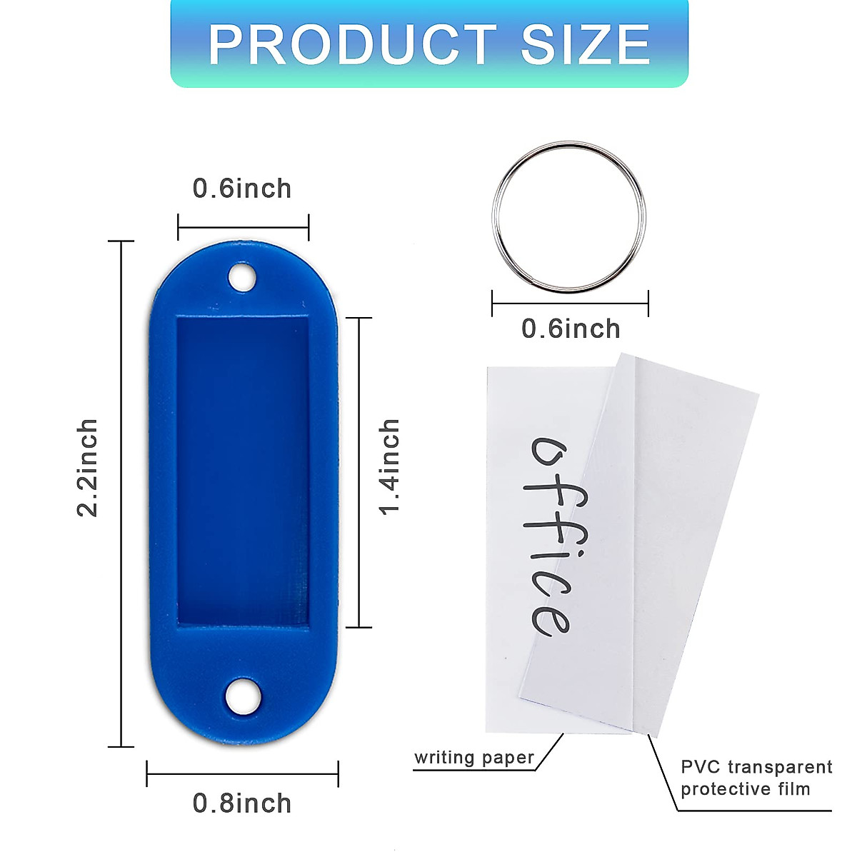 56 Pcs Key Tags,Tags with Keychain Can Be Easily Attached to Backpacks, Pet Collars and Luggage, 8 Different Color Key Rings Also Make Sorting Similar Items Like Keys Much Easier.