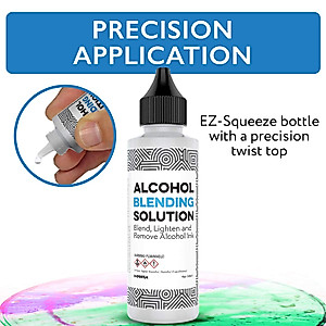Impresa Alcohol Blending Solution - 4 oz - Multipurpose Solution That Blends, Lightens, and Removes Alcohol Ink - Compatible with All Brands and Adirondack® Alcohol Ink Colors - Painting Supplies