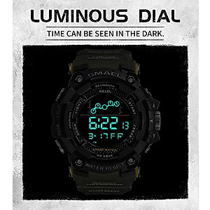 AIMES Men’s Sport Watches Military Outdoor Sports Digital Watch Waterproof Tactical Army Wristwatch Fashion Casual Watches (A-Orange)