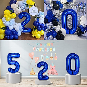 40 Inch Giant Navy Blue Number 4 Balloon, Helium Mylar Foil Number Balloons for Birthday Party, 4th Birthday Decorations for Kids, Anniversary Party Decorations Supplies (Navy Blue Number 4)