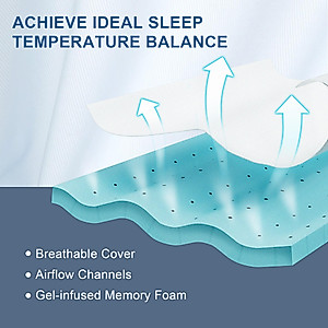 Eiayeebil 3 Inch Memory Foam Mattress Topper Twin XL, Memory Foam Pad with Removable & Washable Cover, Bed Topper for Back Pain, Non-Slip Ventilated Design, Twin XL Size