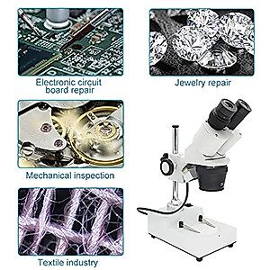 Binocular Stereo Microscope Industrial Stereo Microscope Top LED Illumination Mobile Phone PCB Soldering Repair Tool (Color : OneColor, Size : 20X and 40X)