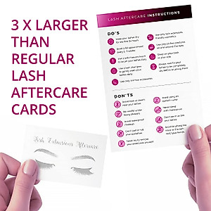 Lash Extension Aftercare Cards - Pack of 50 4x6 Double Sided Premium Eyelash Care Card Kit for Salons and Lash Technicians