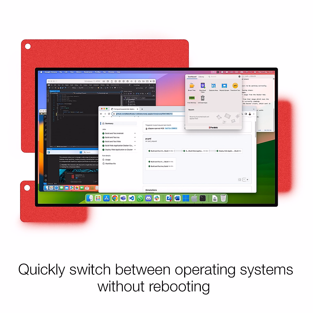 Parallels Desktop 19 for Mac Pro Edition | Run Windows on Mac Virtual Machine Software | Authorized by Microsoft | 1 Year Subscription [Mac Key Card]