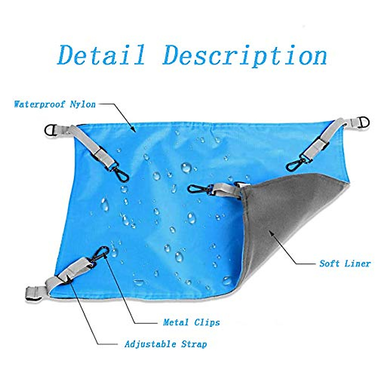 Wisdoman Cat Hanging Hammock Bed Comfortable Pet Cage Hammocks for Cats Ferret Small Dogs Rabbits Other Small Animals Playing Cozy Activity Fun Toy (Blue)