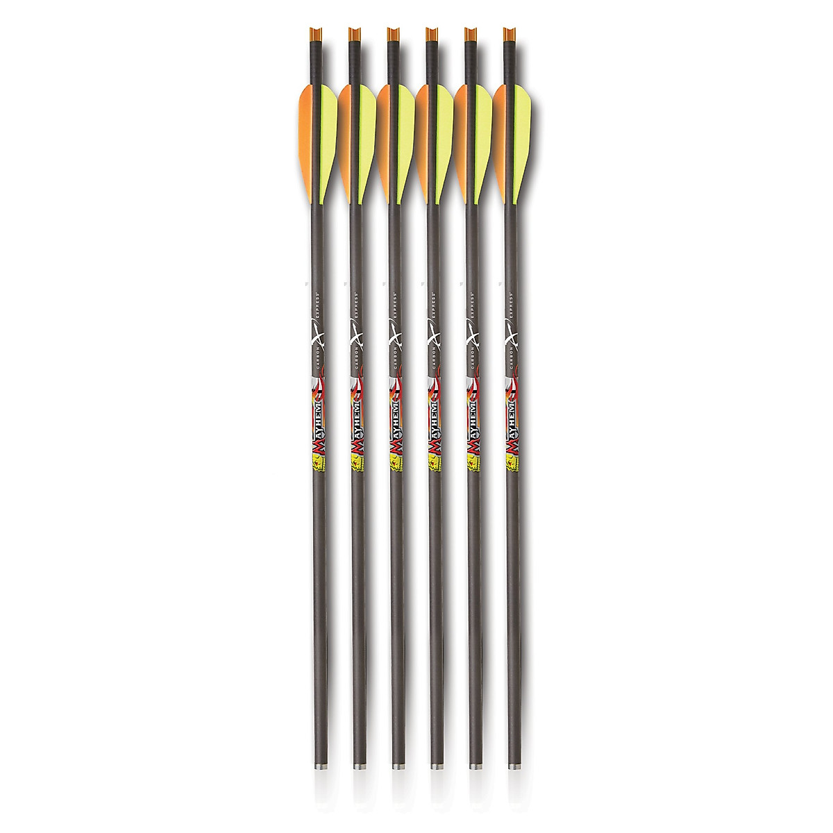 Carbon Express Mayhem 20-Inch Fletched Carbon Crossbolt/Crossbow Arrow with 3-Inch Vanes, 6-Pack, Moon