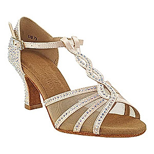 Very Fine Womens Dance Shoe Delphine Ballroom Latin Salsa Tango Cha Cha Waltz Flesh Satin 2.5" Heel 8.5 M