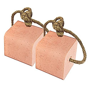 UMAID Compressed Pink Himalayan Salt Lick, [2 Pack] – 5.5 Lb. 100% Natural Himalayan Salt Block with Hanging Rope Helps Replace Lost Electrolytes for Deer, Horse, Cow, Goat, Pigs, Wild Animals & Pets