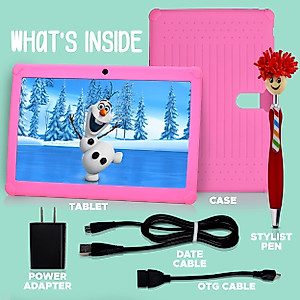 SereneLife Pyle 10.1” Kids Tablet w/Stylus Pen - 10.1-Inch Tablet w/ 1080p HD Display, Dual Camera, WiFi Compatibility, Quad-Core Processor, 1GB RAM, 8GB Storage, Kid-Proof Cover : Electronics
