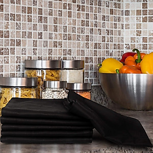 Urban Villa Christmas Kitchen Towels Premium Quality 100% Cotton Solid Kitchen Towels Set of 6 Ultra Soft Size 20X30 Inches Black Color Kitchen Towel Highly Absorbent Kitchen Towels