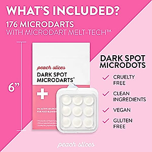 Peach Slices Dark Spot MicroDarts | For Dark Spots, Post-Blemish Redness, & Hyperpigmentation | Self-Dissolving | Niacinamide, Vitamin C, Hyaluronic Acid, and Cica | Vegan | Cruelty Free | 9 Patches