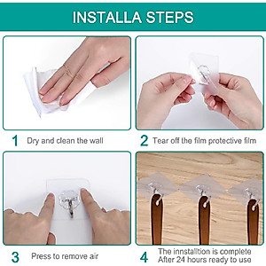 Alliebe 30 Pack Wall Heavy Duty 13lb(Max) Self Adhesive Hooks Waterproof Oilproof Hanging Hooks for Bathroom Shower Kitchen Office Outdoor Home Improvement Utility Hook