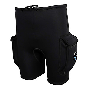 LEIPUPA Men's Women's Wetsuit Scuba Diving Tech Shorts with Pockets - 3mm Neoprene Swimwear for Snorkeling, Surfing, Kayaking, Water Sports - Select Sizes - XXL