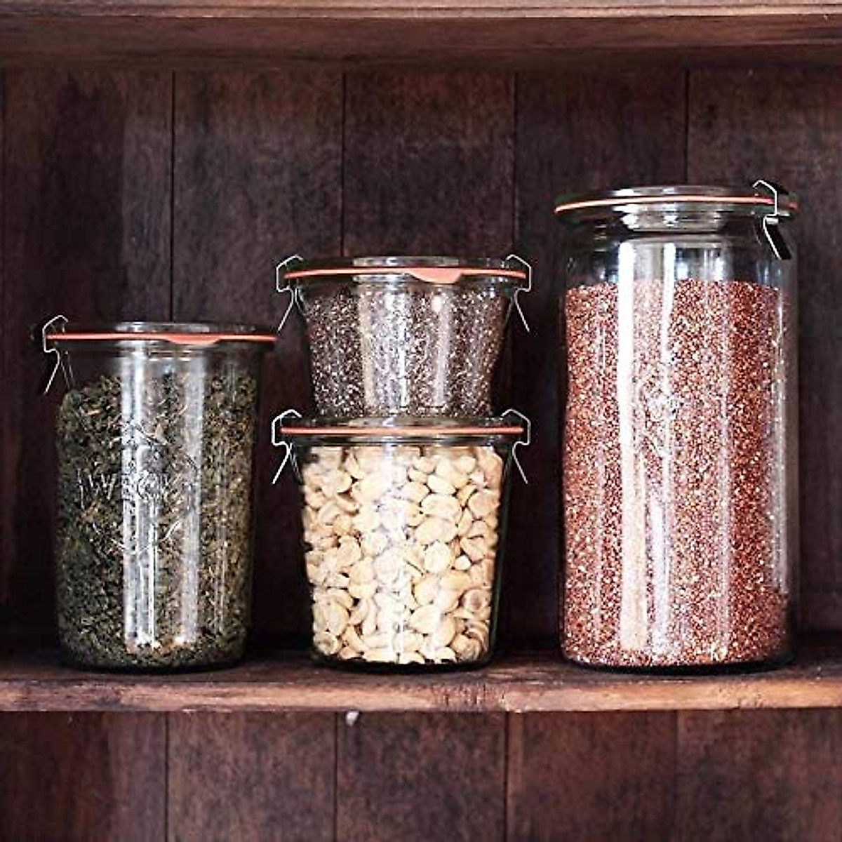 Weck Canning Jars - Weck Jars made of Transparent Glass - Eco-Friendly Canning Jar - Storage for Food with Air Tight Seal and Lid - 1.5 Liter Tall Jars Set - Set of 2 Jars with Lids
