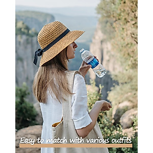 Zylioo Oversized XXL Straw Sun Hats,Foldable Brim UV Beach Hats,Cooling Summer Hats with Detachable Chin Strap