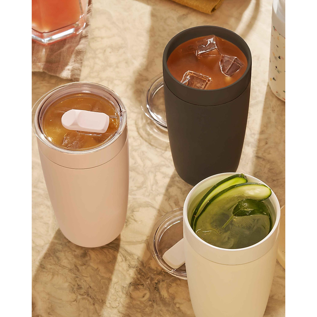 W&P Porter Insulated Tumbler 20 oz | No Metallic Aftertaste Ceramic Coated for Water, Coffee, & Tea | Wide Mouth Vacuum Insulated | Dishwasher Safe, Charcoal (Tone on Tone)