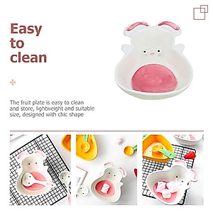 SHERCHPRY Rabbit Shape Foods Bowl Ceramic Fruit Bowl Bunny Candy Dish Snack Dessert Bowl Foods Serving Container for Spring Easter Party Tableware