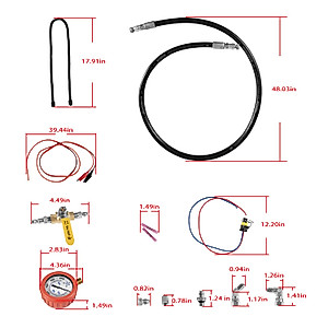 Camoo Hpop Test Tool High Pressure & Air Leak Test Gauge Tool Kit for 1994-2007 Ford 6.0L & 7.3L Powerstroke F250 F350 Dual Purpose Test Tool