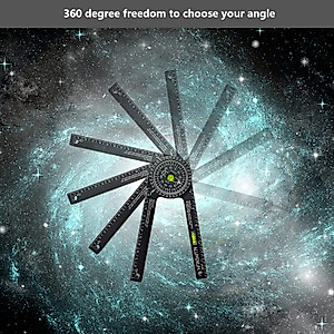 7 inch Aluminum Protractor Angle Finder & Contour Gauge(10 inch Lock), Miter Saw Protractor with Bubble Level, Irregular Shape Duplication Gage Tool for Carpentry, DIY Handyman, Home improvement