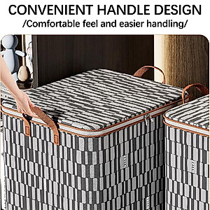 Generic Clothes Storage Bag with Lids Non-woven Zipper Storage Bag Moving Quilt Storage Basket Travel Large-capacity Clothing Storage Bag for Pillows Blankets Storage (Large)