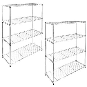 YSSOA 4-Tier Heavy Duty Storage Shelving Unit,Chrome,36L x 14W x 54H inch,2-Pack