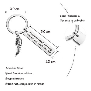 Gzrlyf Dad Memorial Keychain Sympathy Gifts for Loss of Father I Have an Angel Watching over Me and I Call Him Dad (Keychain)