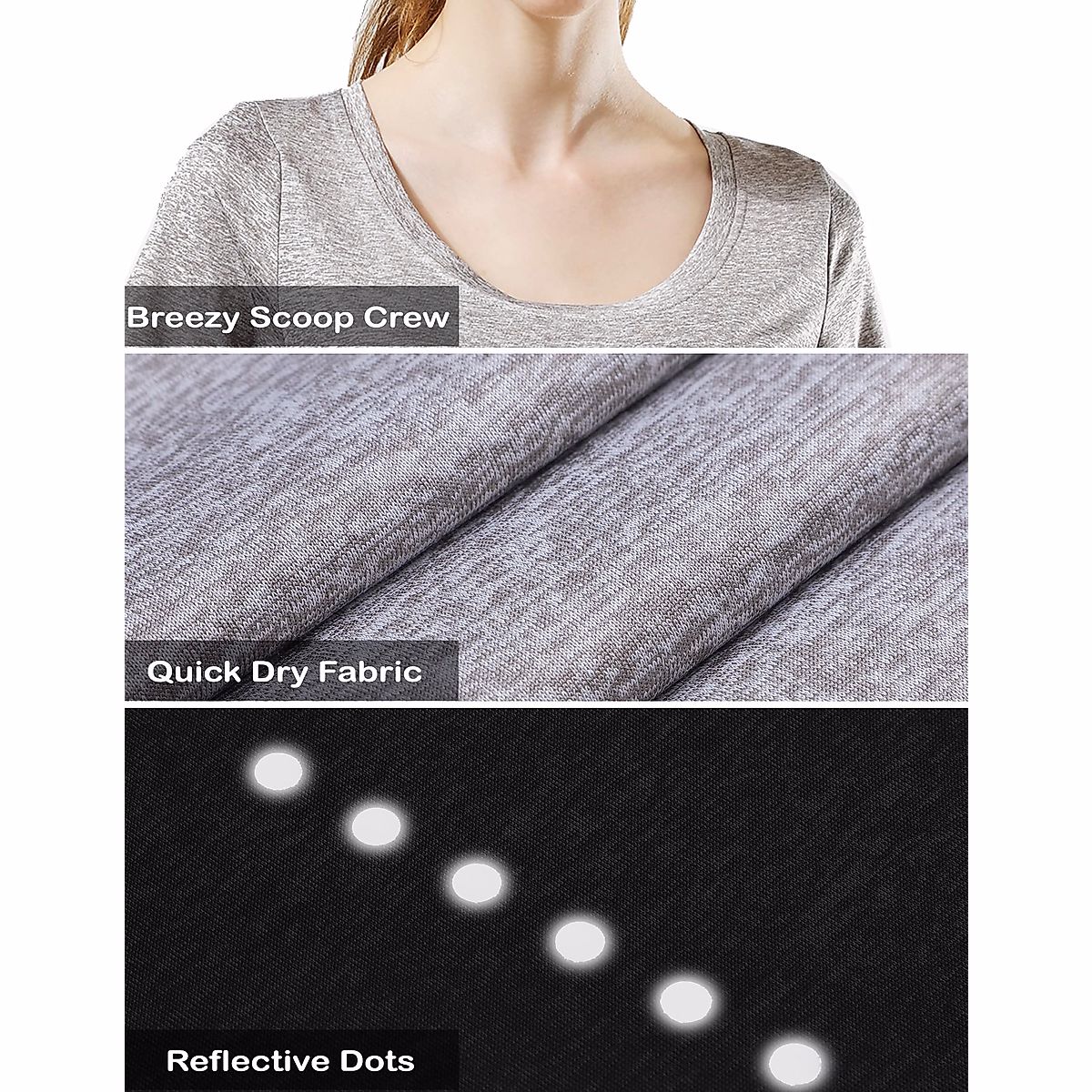 5 Pack Women's Quick Dry Short Sleeve T Shirts, Athletic Workout Tee Tops for Gym Yoga Running (Set 1, X-Large)