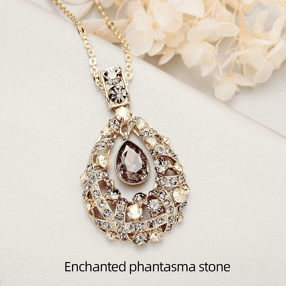 Qlady Long Pendant Necklace Sweater Chain Droplet Statement Necklace Jewelry Accessories Dressy Collocation for Women