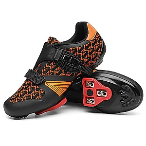 Unisex Cycling Shoes Compatible with Peloton Bike & SPD Indoor Road Riding Biking Bike Shoes with Delta Cleats Included for Men Women Blue 46