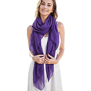 MissShorthair Womens Solid Color Scarfs Long Lightweight Scarf for Women Large Sheer Wrap Shawl