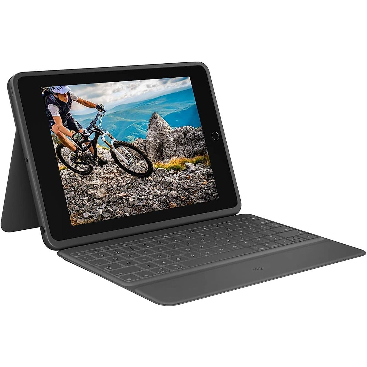 Logitech Rugged Folio - iPad (7th, 8th & 9th Generation) Protective Keyboard Case with Smart Connector, Kickstand, Durable Spill-Proof Keyboard Black 7.4 x 0.9 x 10.2(Renewed)