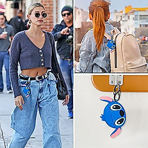 Alquar for Beats Studio Buds Case, Stitch 3D Cute Cartoon Anime Soft Silicone Skin Protector Cover 5in1 Accessories Set with Keychain/Cartoon Ring/Anti-Lost Rope and Brush for Beats Studio Buds