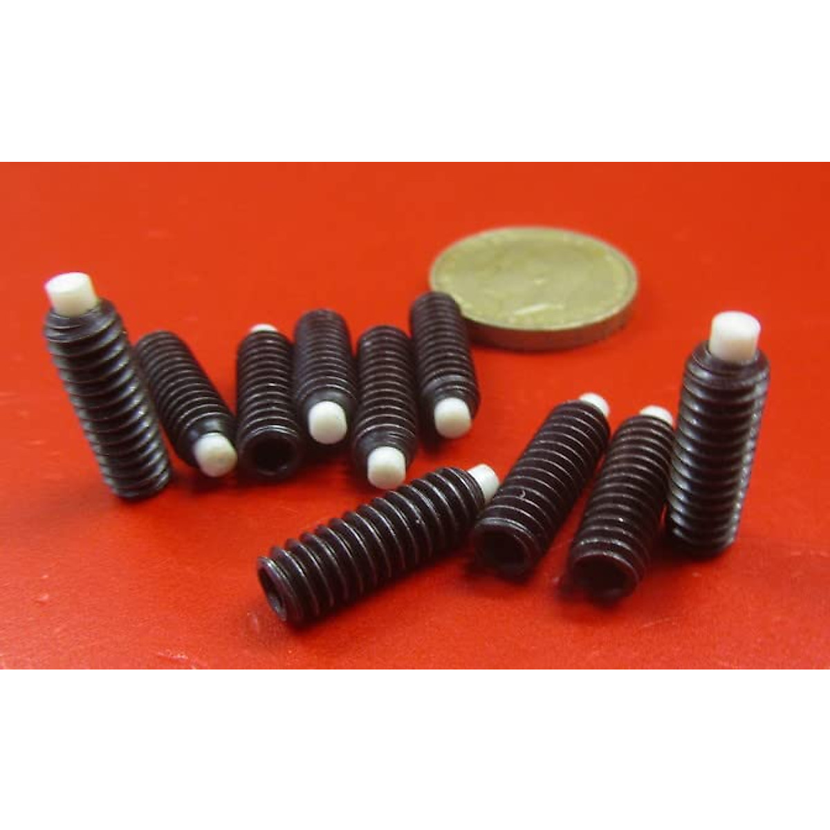 Black Oxide Steel Nylon Tip Set Screw 1/4"-20 x .750" Thread Length 20 pcs