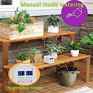 automatic drip irrigation kit auto plant waterer for 10 potted plants self watering planter System Dual display ergonomic Easy DIY Indoor white