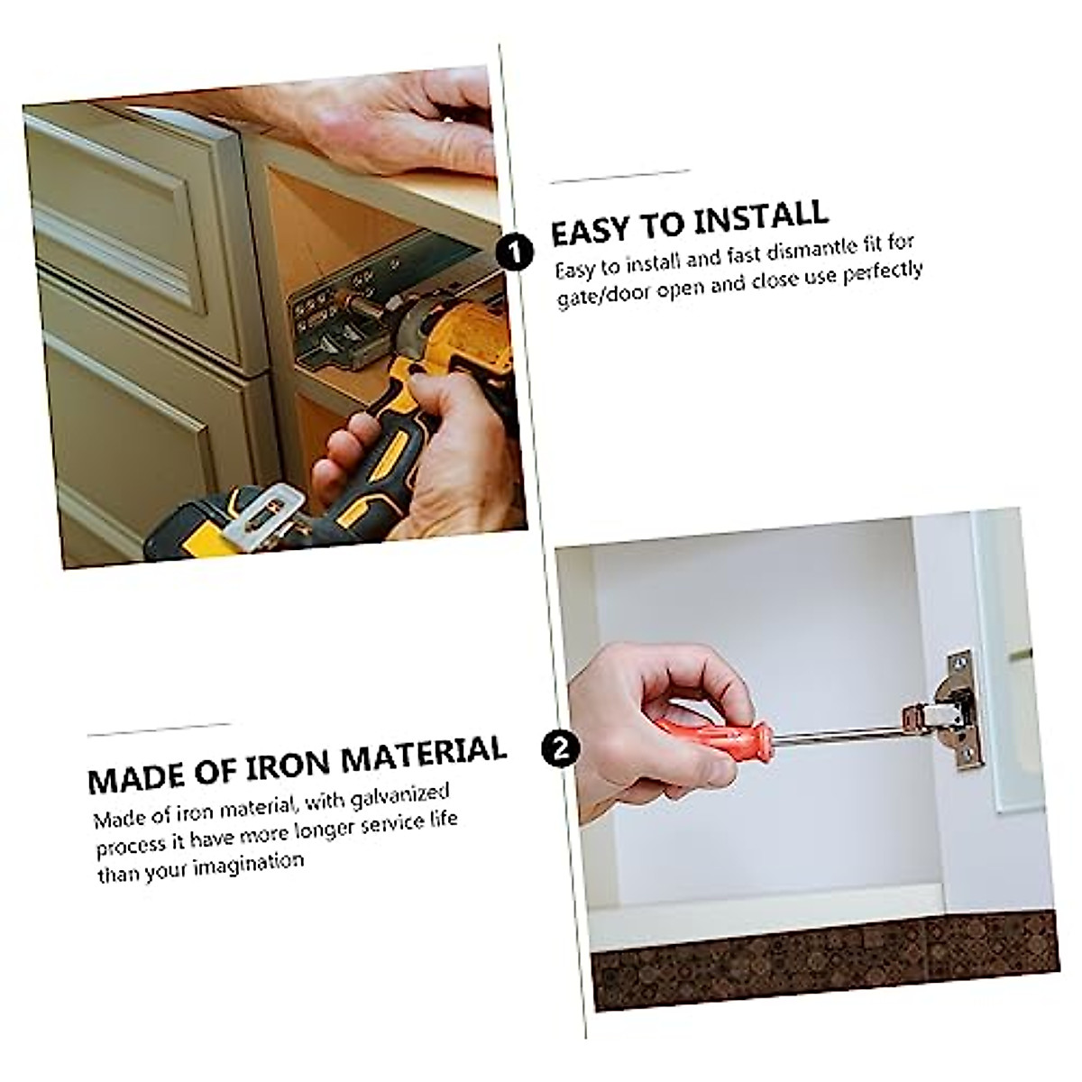 Generic 6pcs 4 Steel Door Hinges T Strap Hinges Black Door Hinges Heavy Duty Shed Hinges Heavy Duty Tee Hinge Square Barn Hinges Garden Shed Hinges T Hinge Shed Flat Spring Iron Hardware