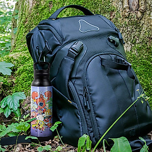 Spongebob OFFICIAL Spongebob Character Group 24 oz Insulated Canteen Water Bottle, Leak Resistant, Vacuum Insulated Stainless Steel with Loop Cap