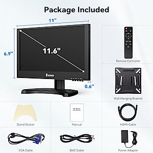 Eyoyo Small TV Monitor 12 inch Security Camera Monitor 1920x1080 IPS Computer Screen with HDMI VGA BNC AV USB Ports Metal Housing Mini LED Monitors Built in Speakers CCTV Monitors for Home Office