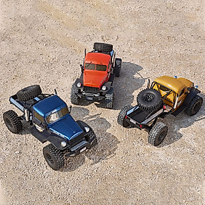 WOWRC RocHobby Atlas 1/10 RC Crawler, 2.4Ghz RC Rock Truck Off Road, RC Car Indoor&Outdoor 2 in 1, RC Rock Crawler 4x4 Hobby Grade for Adults Need to Complete with Battery, Yellow