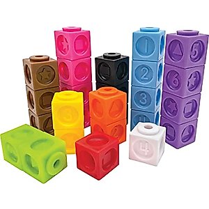 Teacher Created Resources Numbers and Shapes Connecting Cubes, Set of 100