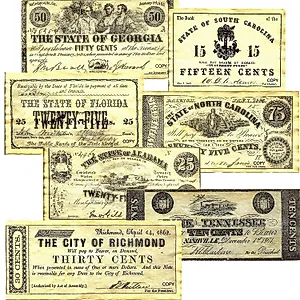 Historical Documents Confederate Currency Set: 25 Replica Notes (Set A, B, C, & D) - Civil War Era Currency Replica Set - Adults - Small - Unisex - Paper - No Assembly Required