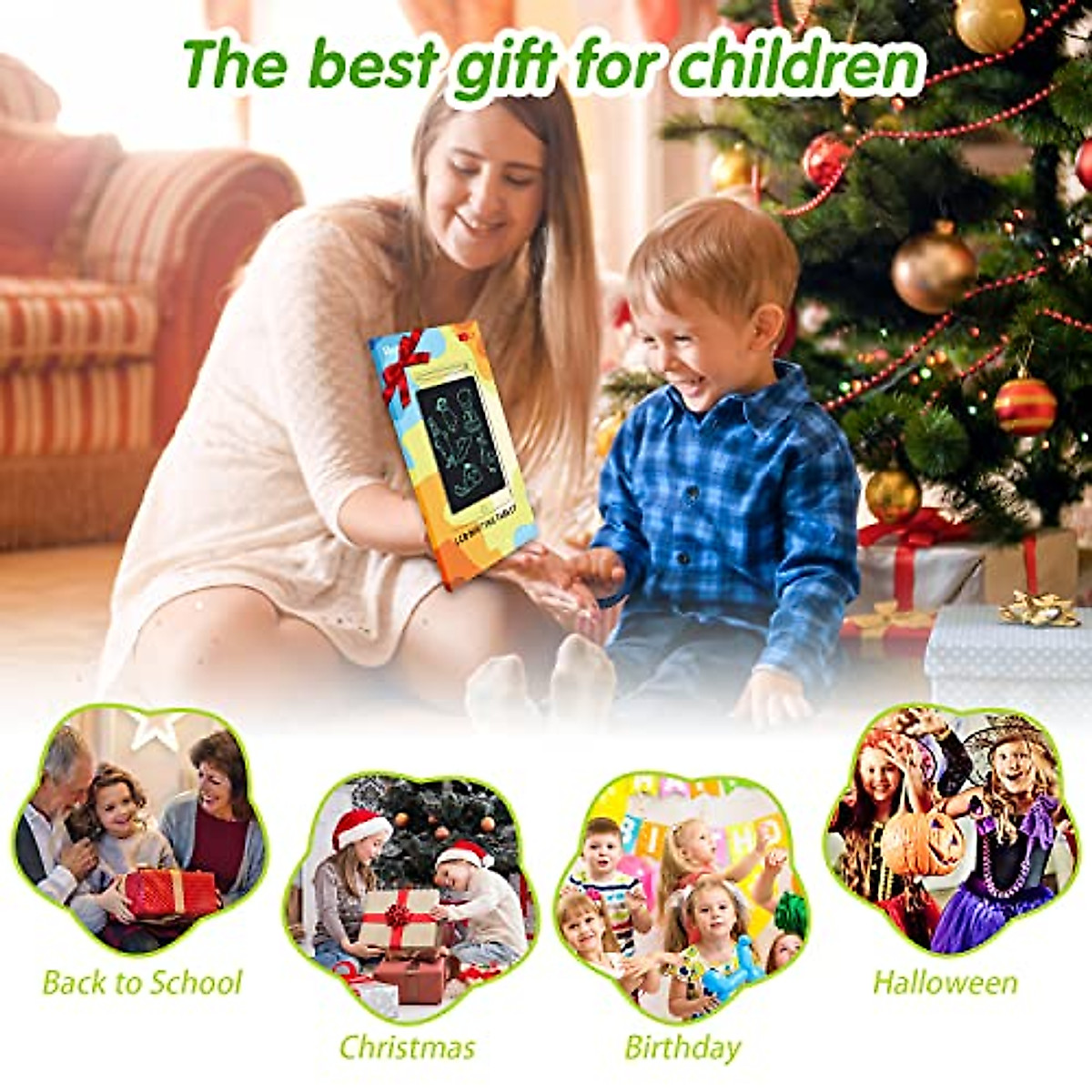 LCD Writing Tablet for Kids, Toddler Girl Boy Toys 8.5 Inch Kids Drawing Tablet Doodle Board with Lanyard, Road Trip Essentials Kids First Birthday Gifts for Girls Boys 3 4 5 6 7 8 9 Year Old