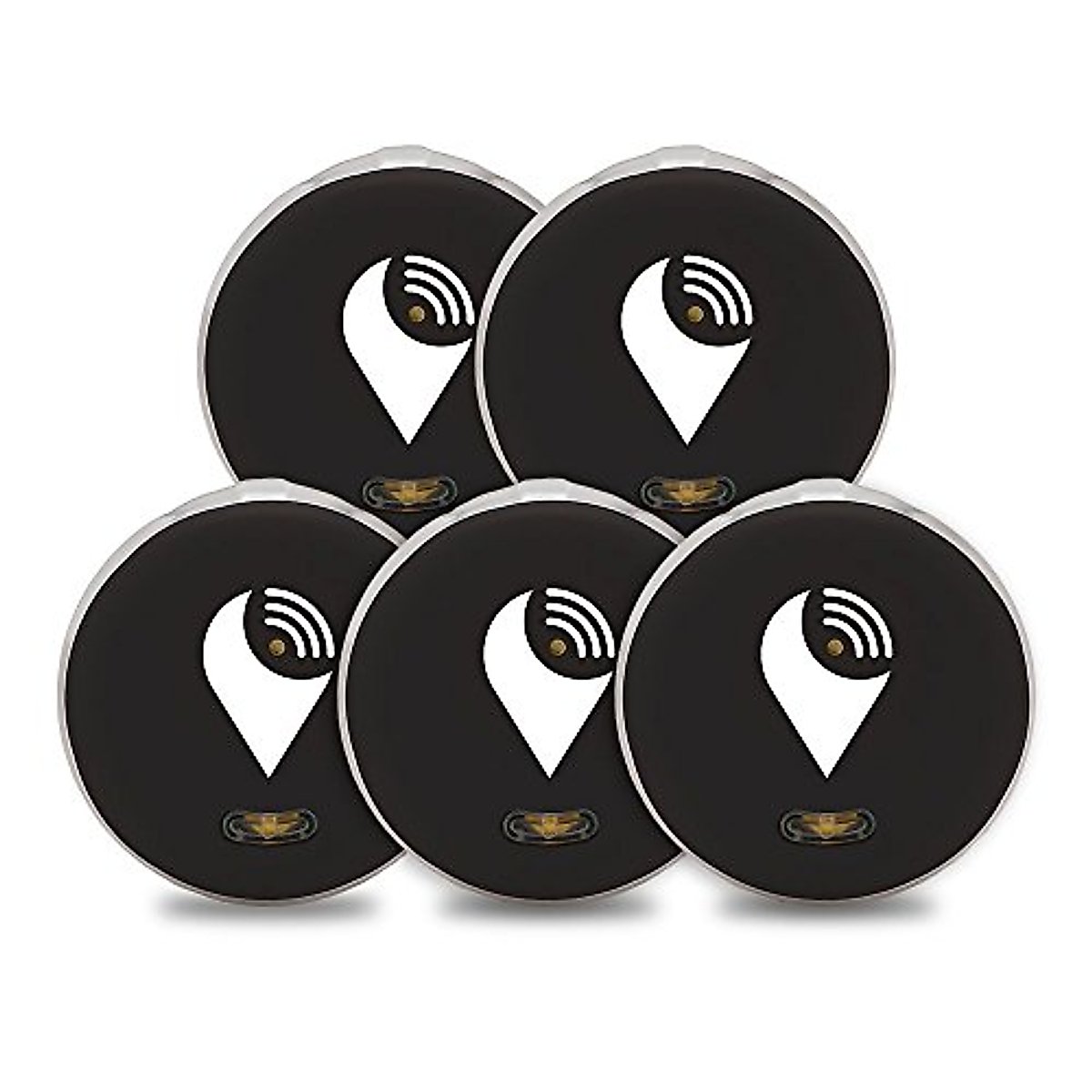 TrackR pixel - Bluetooth Tracking Device. Item Tracker. Phone Finder. iOS/Android Compatible - Black (5 Pack)
