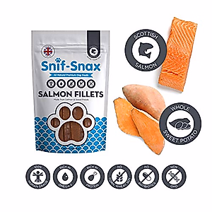 Snif-Snax™ Human Grade Dog Treats - All-Natural Smoked Salmon & Sweet Potato Strips, 4oz