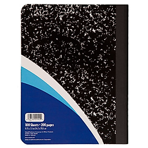 Mead Primary Composition Notebook, Wide Ruled Comp Book, Lined Paper, Grades K-2 Writing Workbook, Dotted Notebook Perfect for Home School Supplies, 100 Sheets, Blue Marble (09902)